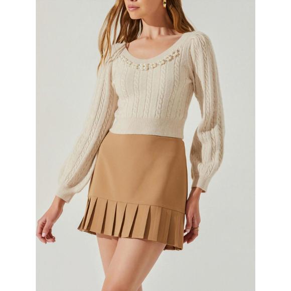 Astr | Skirts | New Astr Fabiana Skirt In Camel | Poshmark